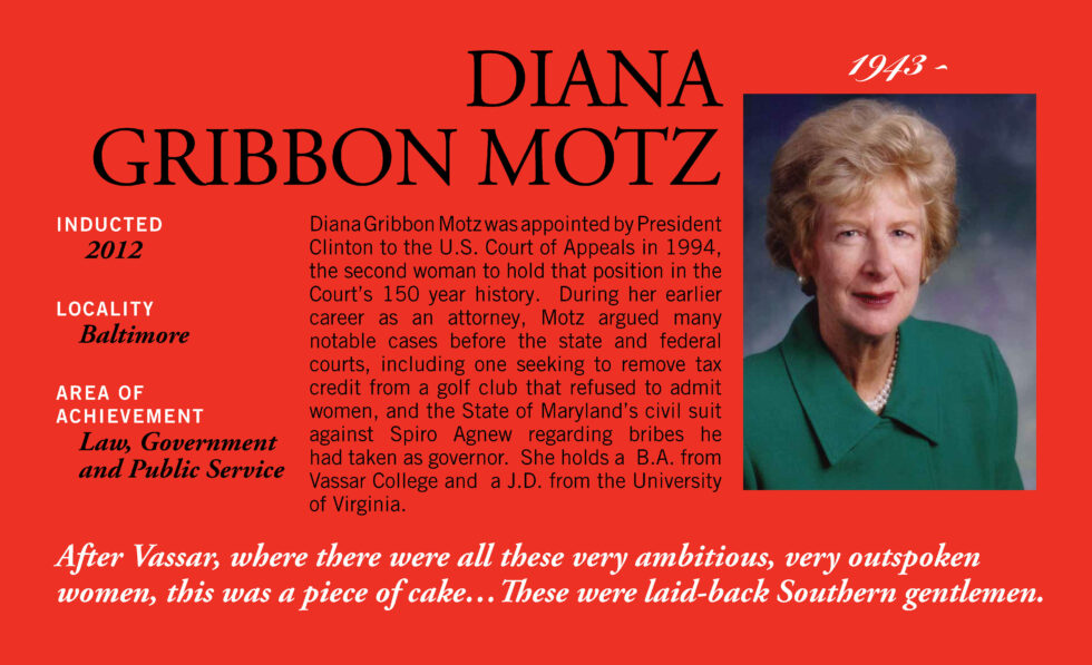 Motz, Diana Gribbon | Maryland Women's Heritage Center